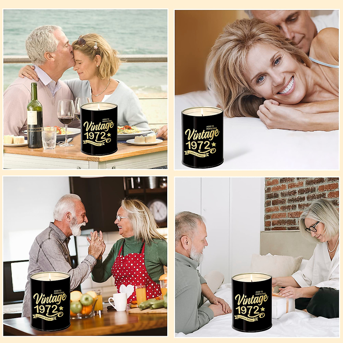 Happy 53th Birthday Candles Gifts for Women Men, Back in 1972 Scented Candles Gifts,1972 53th Birthday Home Decorations 53Years Old Gift for Husband Wife Dad Mom