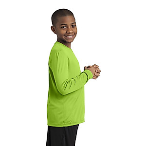 SPORT-TEK Boys' Long Sleeve PosiCharge Competitor Tee S Lime Shock