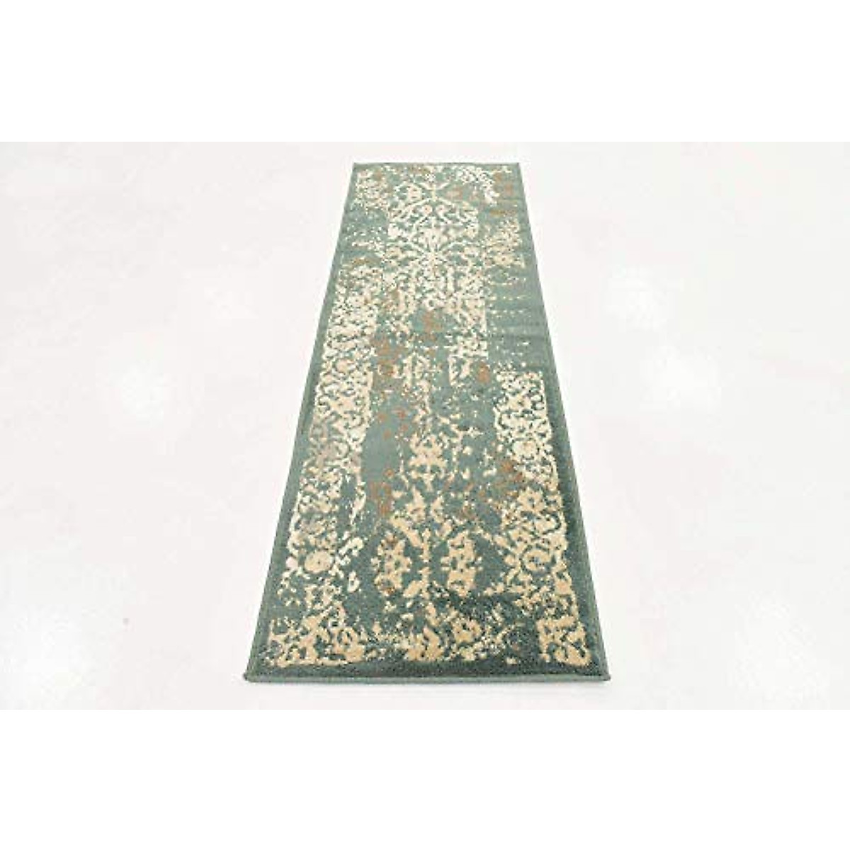 Unique Loom Tuareg Collection Vintage Distressed Traditional Area Rug, 2 ft x 6 ft, Green/Beige