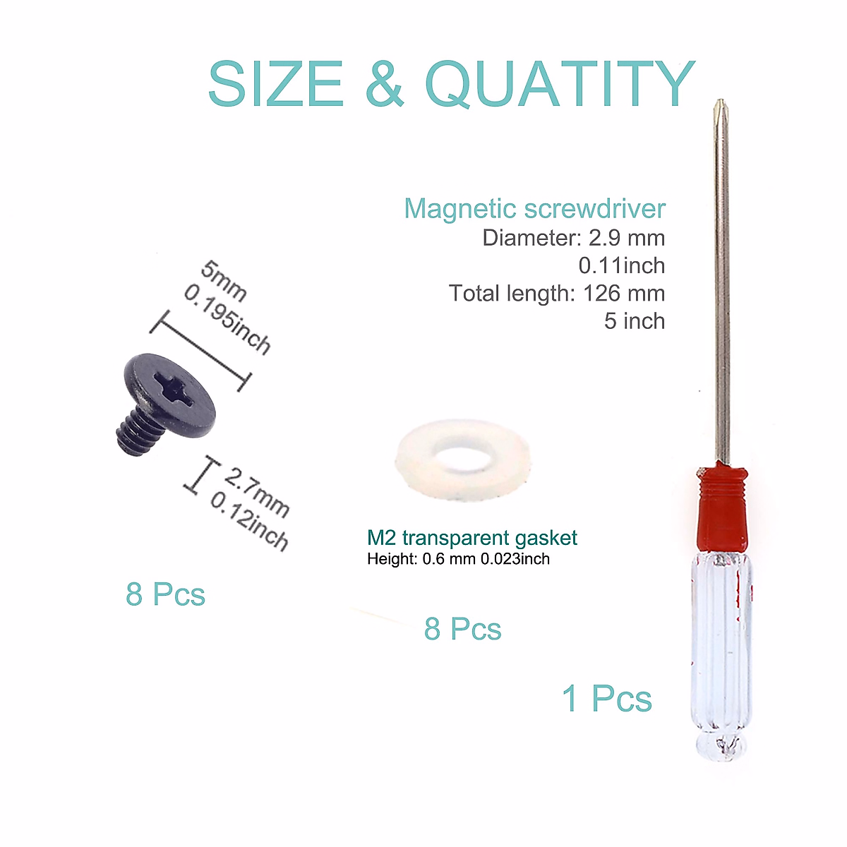 QTEATAK PCIe NVMe M.2 Black Mounting Screws Screwdriver Kit Compatible with Asus, Gigabyte, MSI, ASRock Motherboards