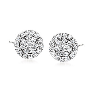 Ross-Simons 0.25 ct. t.w. Diamond Cluster Earrings in Sterling Silver