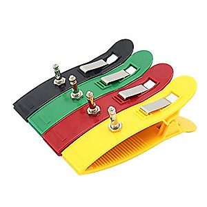 Electrodes Multiple Color Limb Clamp,Universal ECG/EKG Reusable Adapter Nickel Limb Clamp Electrodes, Both 4.0 and 3.0mm Adult Size (4pcs/Set)
