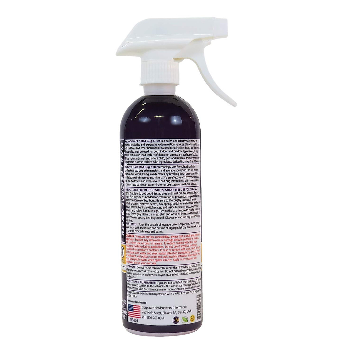 Nature’s MACE Bed Bug Killer 16oz, Kill BedBugs, Mites, Eggs, Bed BugSpray, Easy, Do-It-Yourself, Professional Bed Bug Spray, At-Home Solution, Mattress, Non-Toxic, Child & Pet Safe, Stain & Odor Free