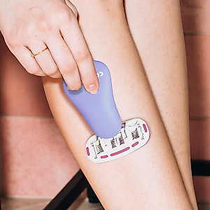 Colorlamb Portable Women Razor Set Cute Shell Manual Shaver for Bikini Leg Hair Private Body with 2 Pieces 5 Layer Blades Skin Care Refills (Violet)