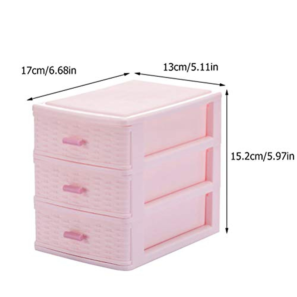 DOITOOL Storage Containers Desktop Jewelry Storage Drawer Makeup Organizer Earring Holder Stand Cosmetic Storage Container for Home Girl Bedroom (Pink) Desk Organizer Caddy