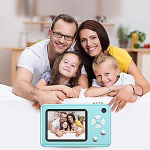 PUMIUI Digital Camera,48MP Kids Camera FHD 1080P,Vlogging Camera,Rechargeable Mini Camera with 32GB Card,Compact Portable Mini Rechargeable Camera Gifts for Students Teens Girls Boys Light-Blue