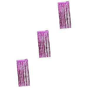 UKCOCO Rose Gold Fringe Curtain 3pcs Tinsel Curtain foil Curtain Party Decoration Plastic Fringe Curtain Fringe Curtain Decoration Aluminum foil Decorate Metallic line