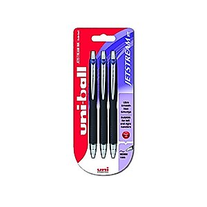 uni-ball Jetstream Retractable SXN-210 Rollerball Pen - Blue, Pack of 3