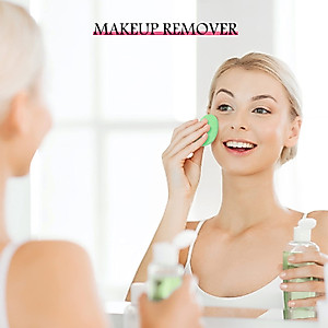 Patelai 300 Pieces Face Cleansing Sponge Wash Round Face Sponge Makeup Removal Sponge Pad Compressed Soft Facial Sponge Exfoliating Sponges, Pink, Purple, Blue, Yellow, Green for Women