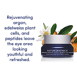 Naturopathica Argan & Peptide Wrinkle Remedy Eye Cream, Daily Under Eye Cream to Help Reduce Puffy Eyes and Hydrate Skin, Firming Eye Cream to Help Diminish Fine Lines & Wrinkles, 0.5 fl oz