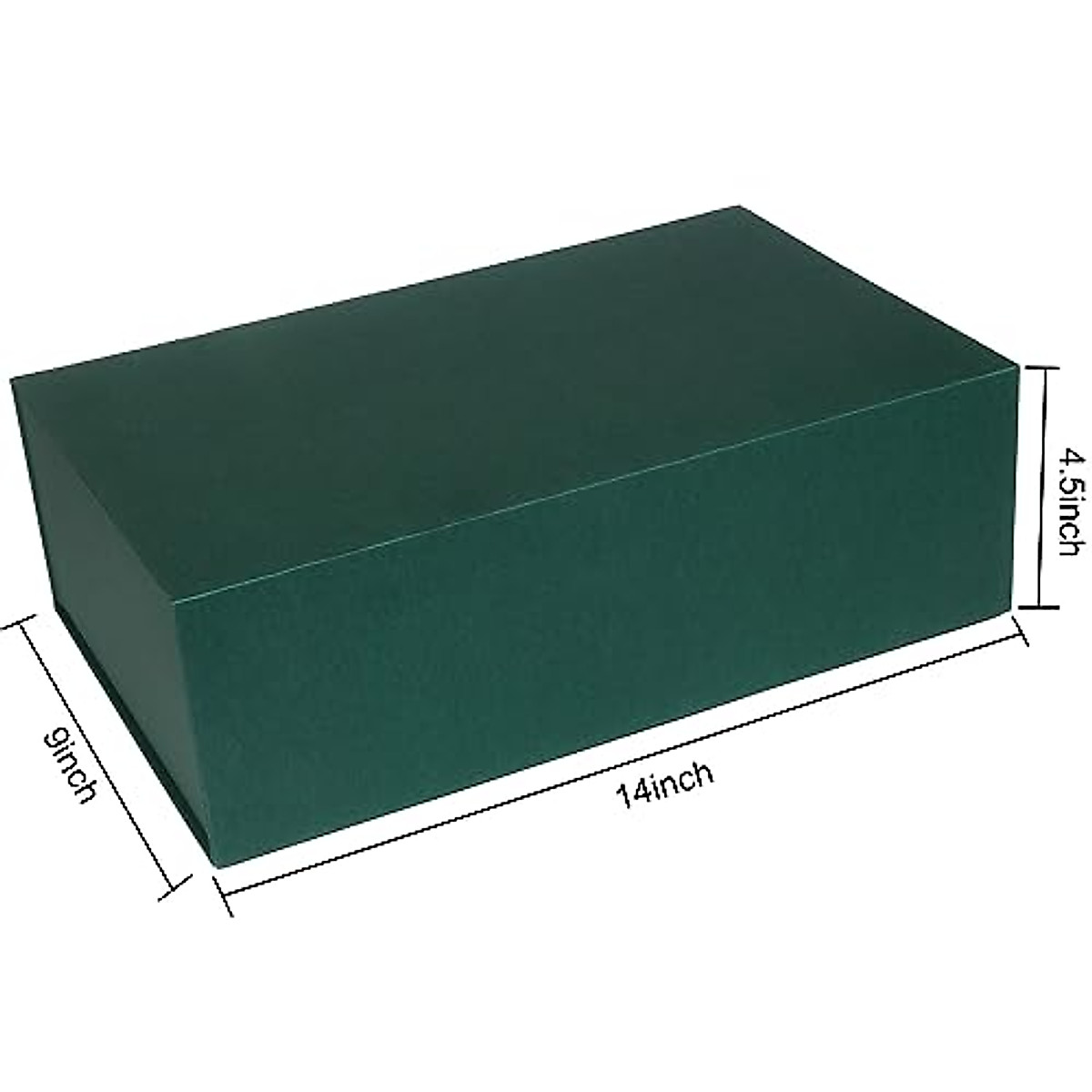 YINUOYOUJIA Large Gift Box with Lid,14"x9"x4.5" Magnetic Gift Box with Ribbon,Cards and Envelopes for Presents,Great for Wedding,Birthdays,Crafting,Gift Packaging (Green)