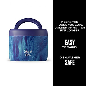 S'well S'nack Stainless Steel Food Container - 24 Oz - Azure Forest - Double-Layered Insulated Bowls Keep Food Cold for 8 Hours and Hot for 6 - BPA-Free