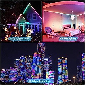 ALITOVE 32.8ft Addressable RGB LED Strip Light WS2811 Dream Color Digital Programmable Flexible LED Pixel Tape Light 24V 10m 600 LEDs 5050 SMD Waterproof IP67 Black PCB for Arduino Raspberry Pi