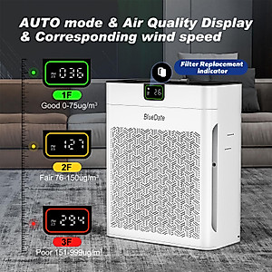Air Purifiers for bedroom with PM 2.5 Display Air Quality Sensor,Remove Pet Hair Dust Smoke Pollutants Odor, 25dB Sleep Mode, Timer,Aromatherapy,HEPA Air Purifier for Home Large Room up to 1100 Sq Ft
