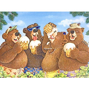 Leanin' Tree Funny Greeting Cards - Laughing Bear Art [AST90760] - 20 Greeting Cards with Full-color Interiors