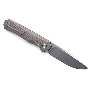 Miguron Knives M Koraki II Front Flipper Folding Knife 3.25" M390 Blade Bronze Anodized Titanium Handle Pocket Knife MGR-606BNII