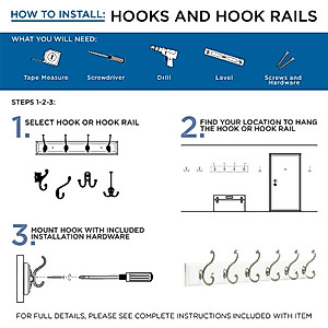 Franklin Brass Heavy Duty Coat and Hat Hook Wall Hooks 3 Inches, 5-Pack, Matte Nickel, FBCHH5-MN-C