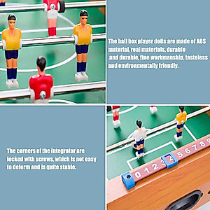 14" Foosball Table, Wooden Soccer Game Tabletop, Mini Indoor Table Soccer Set for Game Rooms, Parties, Family Night
