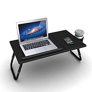 Atlantic Large Format Laptop Tray - 27 Inches Wide, 13.75 Inches Deep, 2 Sections, Smooth Finish Legs PN 33935843 in Black