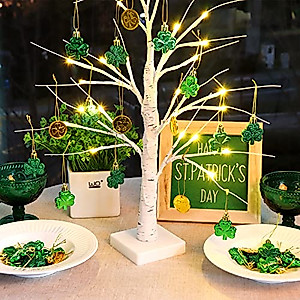 Bunny Chorus 48pcs St Patricks Day Decorations Shamrock Ornaments and Gold Coins for Tree, Good Luck Clover Coins Hanging Decorations for Home School Office Irish Festival Party Supplies, 4 Style