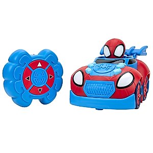 Marvel Spidey and His Amazing Friends Web Crawler RC - Remote-Controlled Vehicle - Features Built-in Super Hero with 4 Controller Functions, Blue & Red