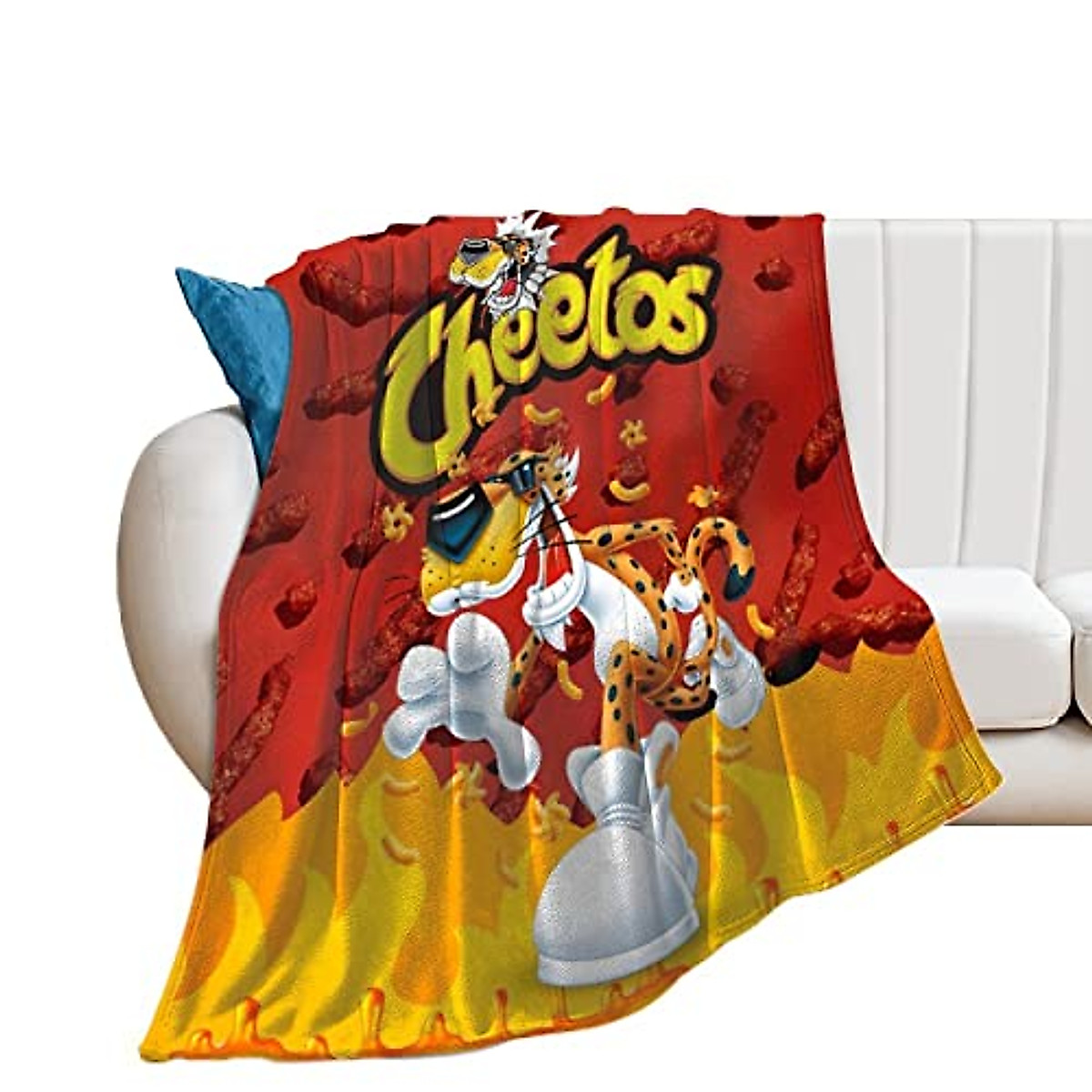 Marcusays Plush Cheeotos Throw Blanket, Fleece Blankets and Throws for Bed, Easy Care Air Conditioning Blanket 40inchx50inch