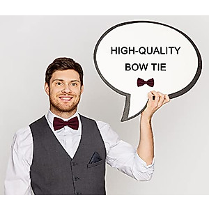 SISIDI Cotton Men's Pre-Tied Bow Tie ,Adjustable Double Layer Bow Tie