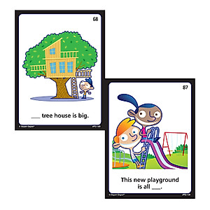 Super Duper Publications | 120 Pronoun Fill-in Sentence Fun Deck Flash Cards | Educational Learning Resource for Children