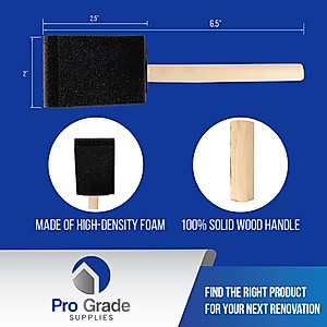 Pro Grade - Foam Brushes - 2 Inch - 48 Piece Poly Foam Brush Set