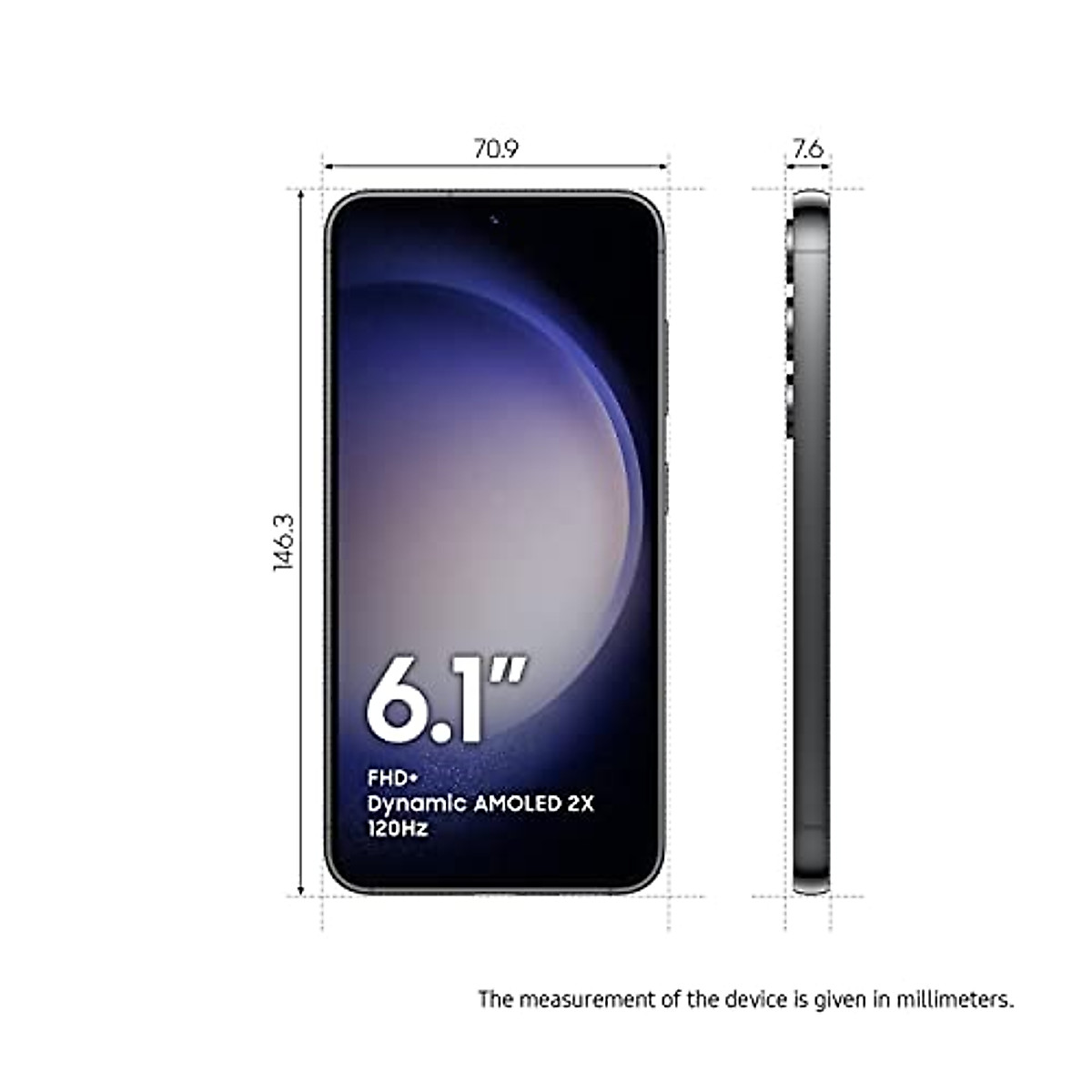 SAMSUNG Galaxy S23 5G SM-S911B/DS 128GB 8GB RAM, 50 MP Camera, Factory Unlocked – Phantom Black