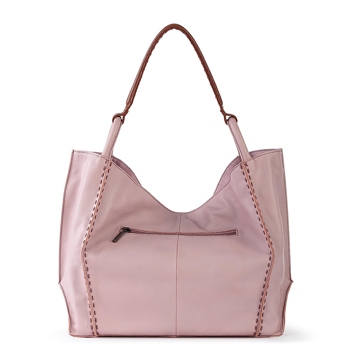 The Sak Los Feliz Large Tote Bag in Leather, Lined Purse with Single Shoulder Strap, Rosewood