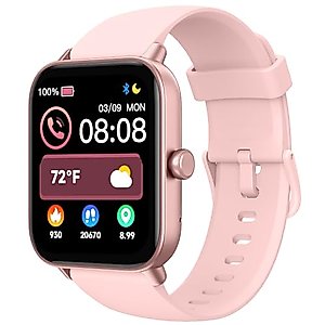 TOOBUR Smart Watch for Women Alexa Built-in, 1.8" Compatible Android iPhone, Answer&Make Call/Heart Rate/Step Counter/Sleep Tracker/100 Sports, Fitness Tracker Watch IP68 Waterproof Swimming