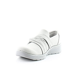 BZees Women's Glimmer Slip-Ons Loafer, Silver Smoke Shimmer, 9 Wide