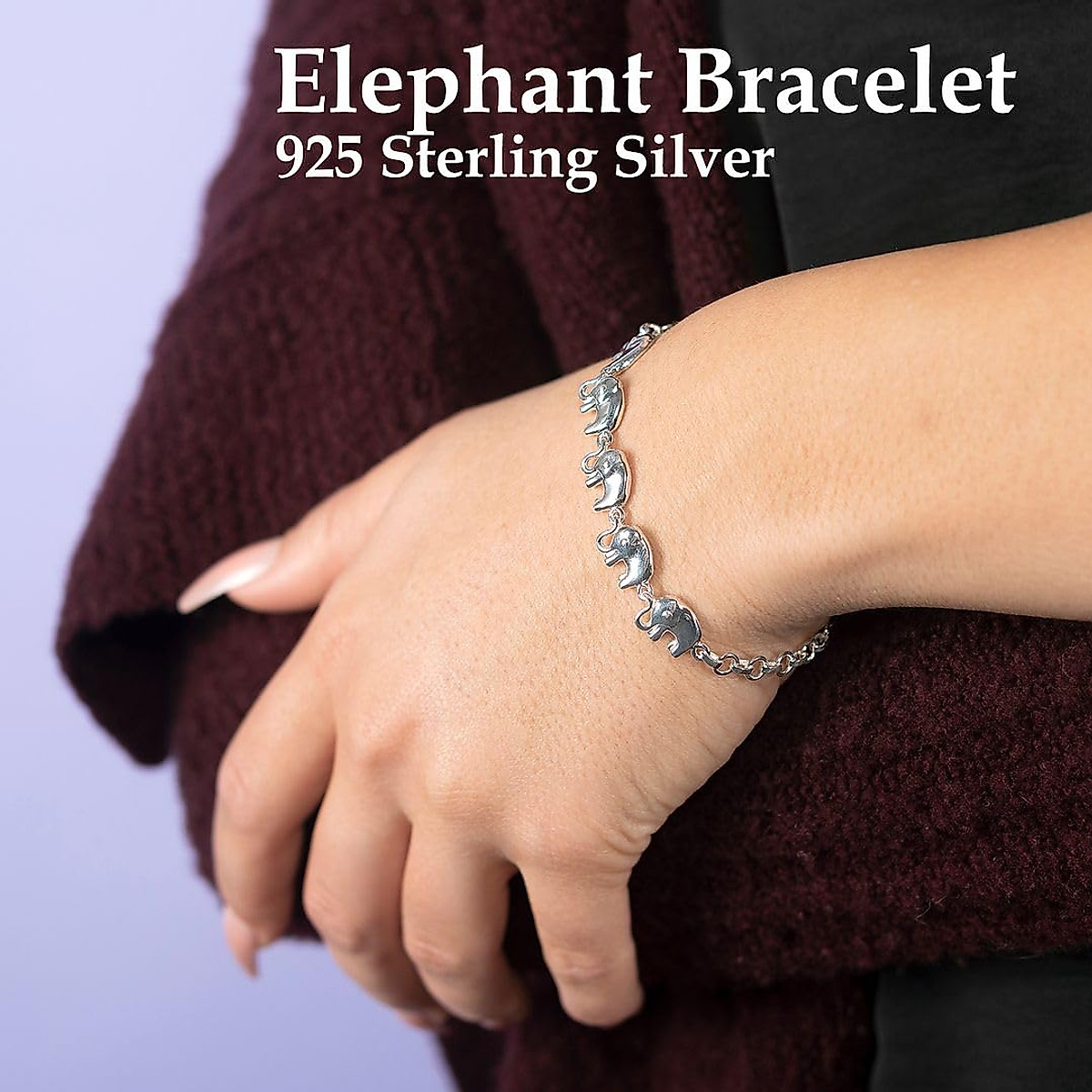 Shop LC 925 Sterling Silver Elephant Bracelet for Women Link Bracelets for Women Animal Charm Bracelet Size 7.25" Birthday Gifts for Women