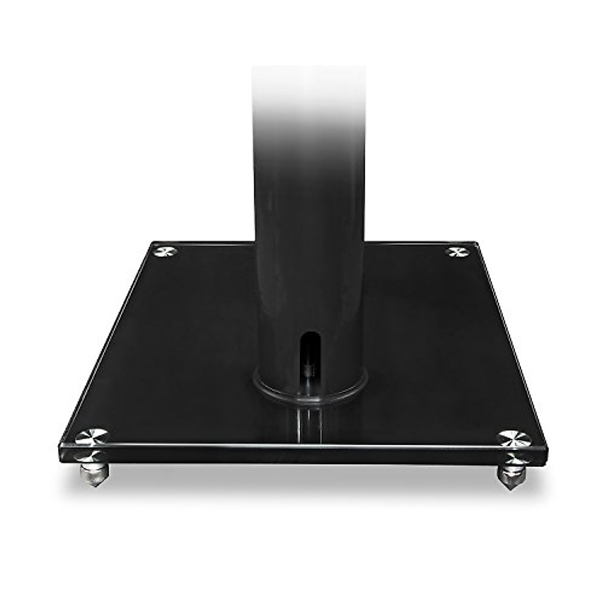 Mount-It! Floor Speaker Stands for Satellite Speakers and Surround Sound (5.1 and 2.1) Systems, Glass and Aluminum, 18 Inches Height, 22 Lbs Weight Capacity, Black