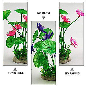 BESTOYARD Artificial Plants Artificial Plants 3pcs Flower Fish Tank Aquarium Plants Fish Tank Flower Ornament Artificial Aquarium Plants Decor 4pcs Plastic Glass Containers Glass Containers