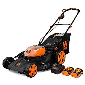 WEN 40441 40V Max Lithium Ion Cordless Lawnmower, 21-Inch Deck
