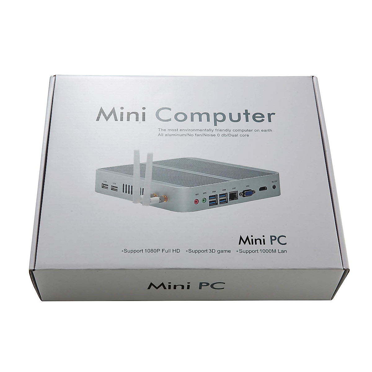 KINGDEL W-11 Pro Industrial PC, Fanless Mini Desktop Computer with Intel Celeron Dual Core CPU, 8GB RAM, 128GB SSD, 2xNICs, 4xCOM RS232, HD Port, Full Metal Body