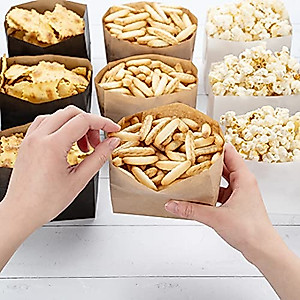 Bag Tek 4.25" x 2.5" x 3.75" Paper Bags For Snacks, 100 Large Paper Bag For Foods - Disposable, Greaseproof, Paper Kraft Snack Bags, For Popcorn, Cookies, Fries, And More, Restaurantware