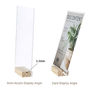 Aboofx White Wood Place Card Holders, 12PCS Table Number Holders, 2.75 x 1.38 x 0.71 inch Wooden Stands for Acrylic Signs Display Stand Holders for Wedding Dinner Home Party Events Decoration