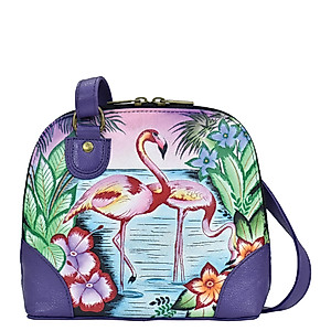 Anna by Anuschka Small Multi Compartment Zip-Around Organizer, Tropical Flamingos