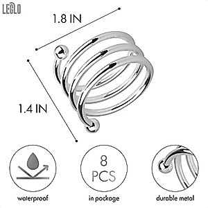 8Pcs Napkin Ring Kitchen Table Set - Silverware Napkin Rings for Table Setting Kitchen Table Thanksgiving Napkin Rings - Napkin Holder Kitchen Set Dining Table for Wedding Dinner Table Decor Simple