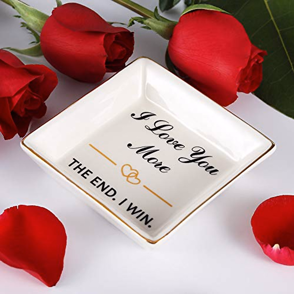 Mothers Day Gifts for Wife Gifts from Husband, Happy Anniversary - Romantic Wife Gifts for Her Wife, Best Wife Mothers Day Birthday Gifts, Ring Dish Holder, Jewelry Tray, Trinket Dish, I Love You More