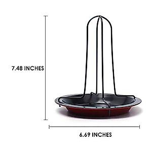 Eutuxia Chicken Roaster Rack for Oven, Grill, or BBQ - Sturdy Stainless Steel Vertical Poultry Turkey Standing Holder with Bowl - Must Have Indoor Outdoor Cooking Tool - Great for Home & Camping