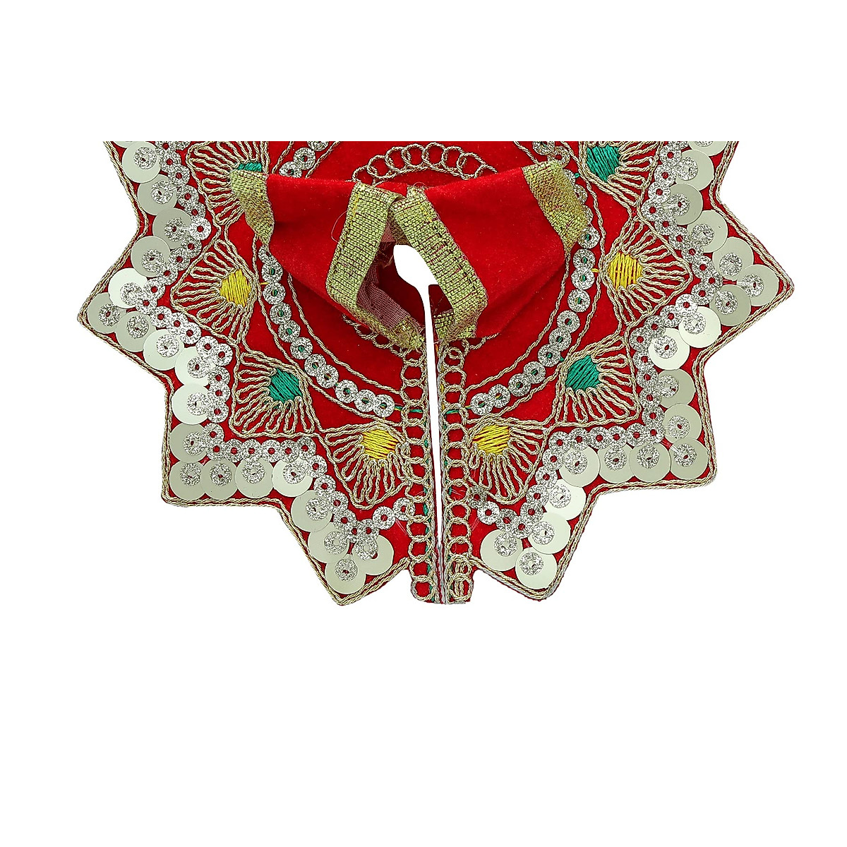 Aditri Creation Set of 2 Ladoo Laddu Gopal Dress Cloth Bhagwan Poshak of Indian God Bal Krishna Dev Vastra for Metal Idol Statue Traditional Holi Festival Decoration(Size:-1-2 No.Dia:-6")(Orange,Red)