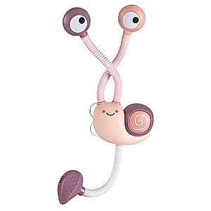 Toyvian Bath Toys for Baby Toddlers, Upgrade Electric Shower Baby Bath Toys Cartoon Snail Double Sprinkler Bathtub Tub Water Toys for Baby Kids（Battery Style, Random Color）