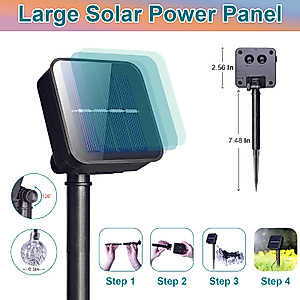 TYNLED Crystal Globe String Lights Outdoor, 60LED 36Ft Waterproof Solar String Fairy Lights Globe Crystal Balls Lighting for Home Garden Yard Patio Christmas Decoration