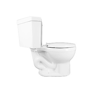 Renovators Supply Troyt Compact Corner Bathroom Toilet, 2-Piece Round - 0.8/1.6 GPF High Low Top Tank Button Flush WaterSense - ADA Heavy Duty Porcelain