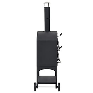 CHARMMA Charcoal Fired Outdoor Pizza Oven With Fireclay Stones Heavy Duty Outdoor Oven For Pizzas,Bread,Cakes or Pies BBQ Oven Smoker With Built-in Thermometer