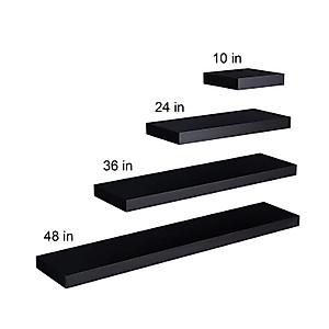 SEI Furniture Chicago Wall Floating Shelf, 36", Black